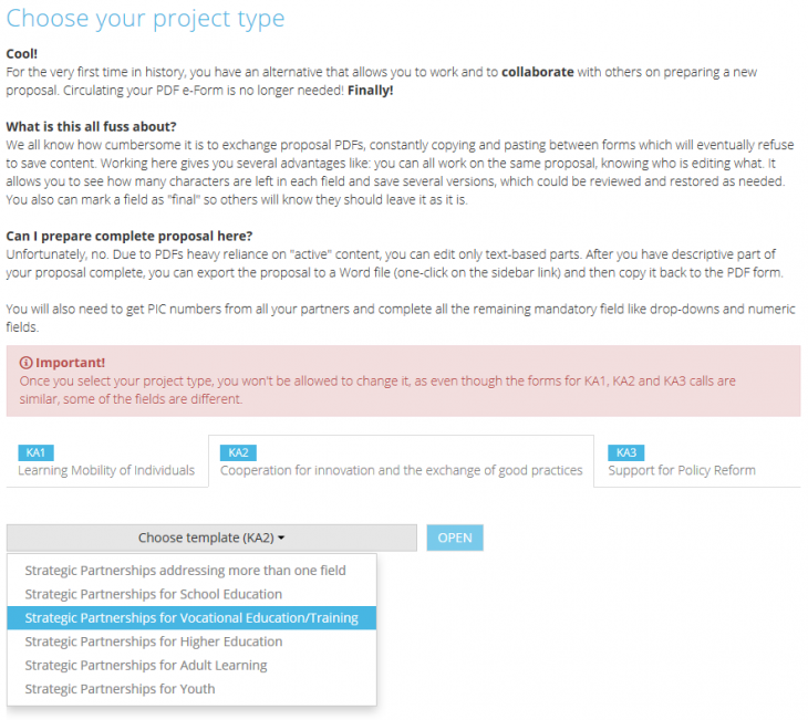 Free Erasmus+ Proposal Builder - AdminProject 2.0